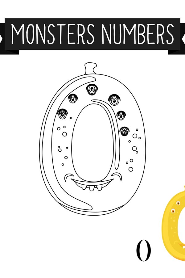 Coloring page monster number 0