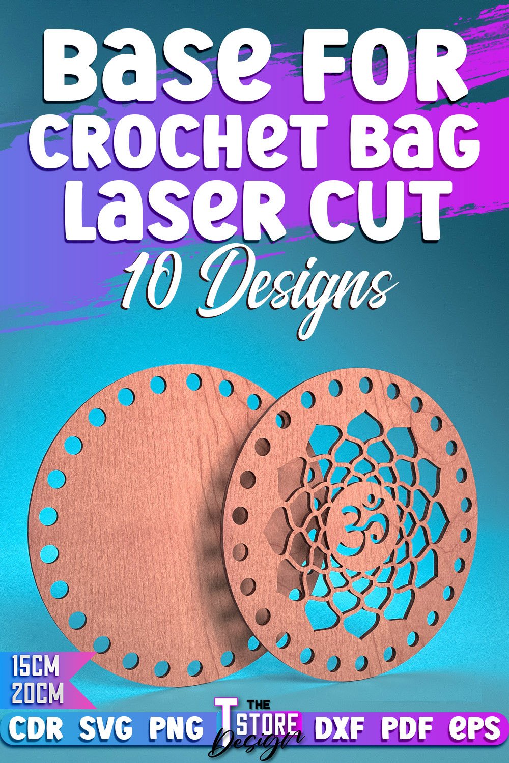 Base for Crochet Bag Laser Cut SVG Bundle | Fashion Bag Gift