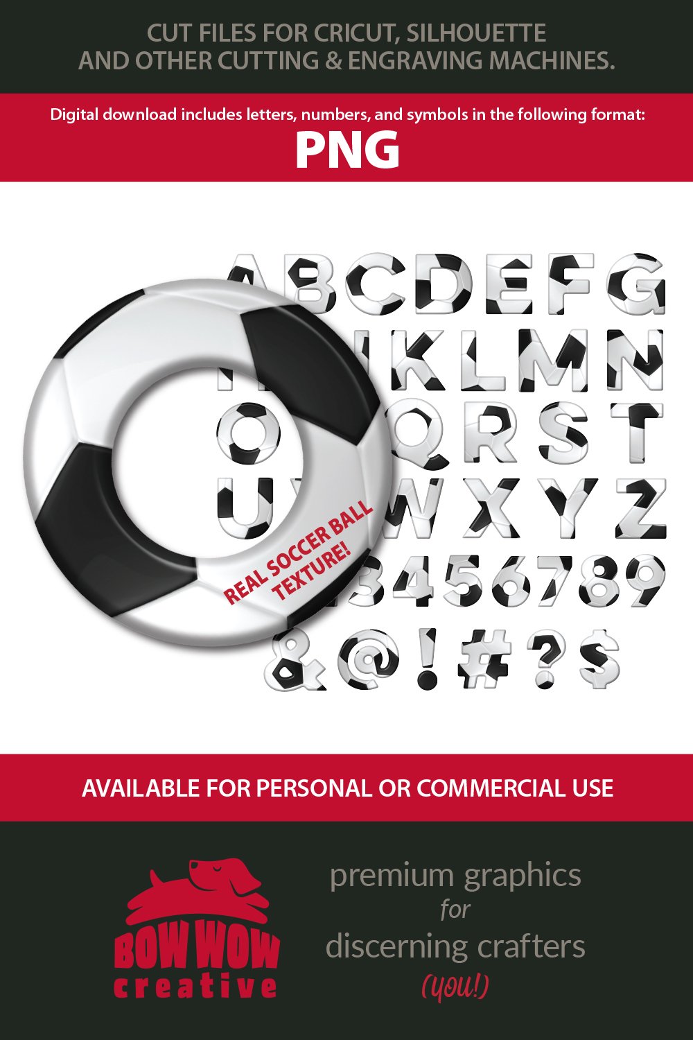 Soccer Ball Alphabet Numbers & Symbols Clipart Bundle