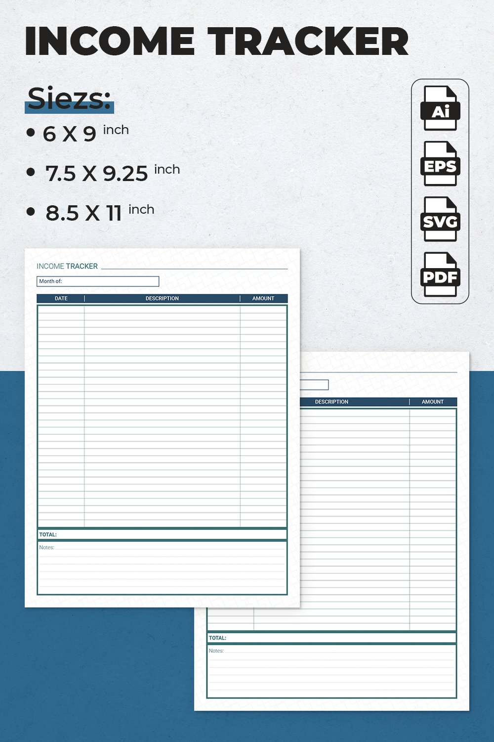 Income Tracker | Planner Template