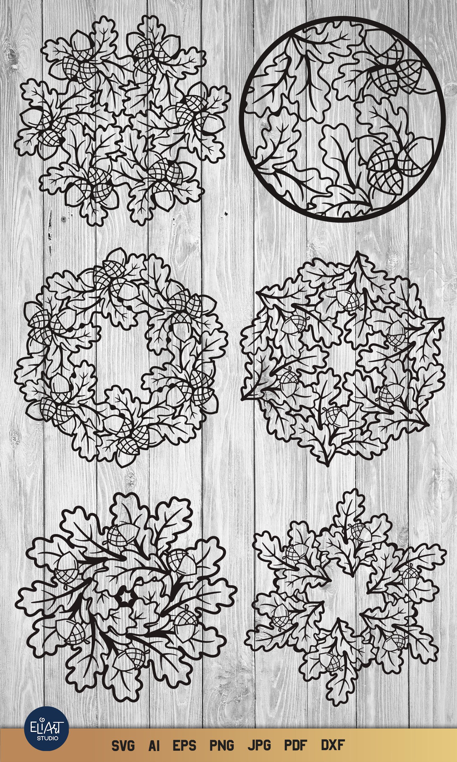 Fall Mandala SVG Bundle | Acorn SVG | Oak Leaves SVG