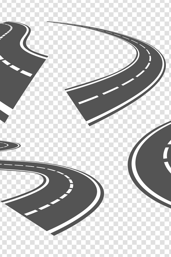 Bending roads. Driving asphalt strip road, curve highway or