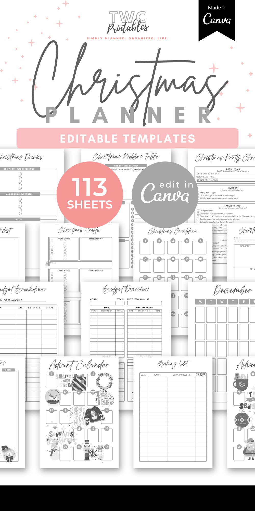 Christmas Planner Canva Templates