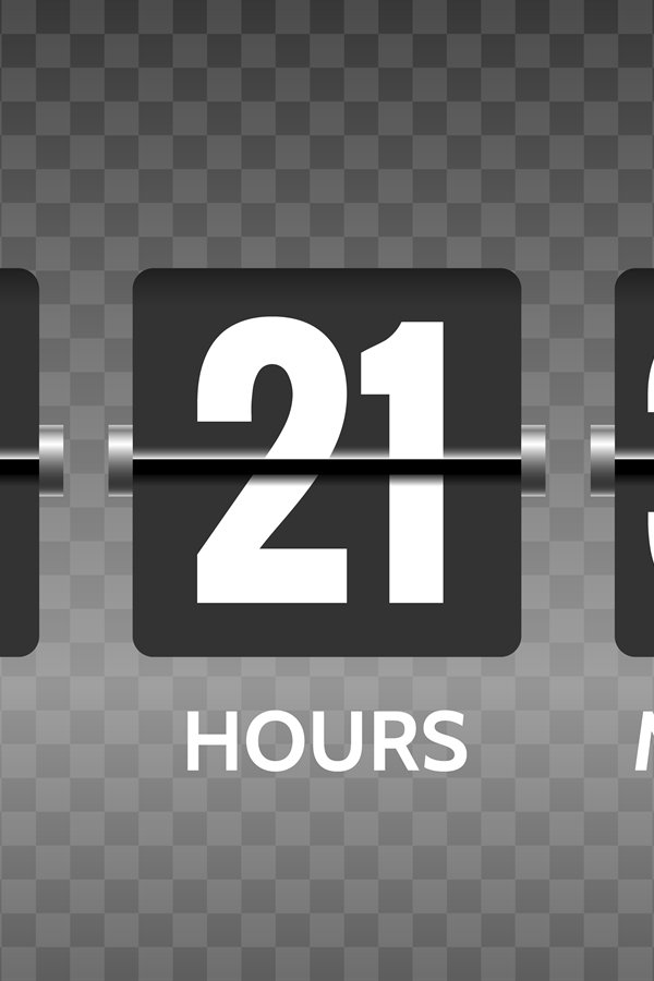 Flip countdown timer numbers on transparent