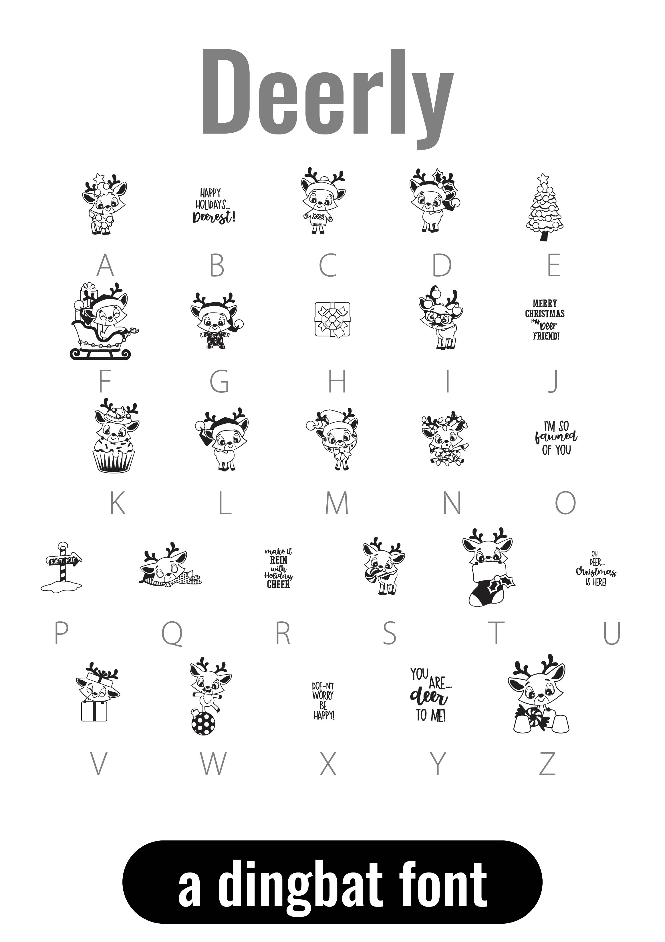 Two Christmas Dingbat Fonts with 52 creative images
