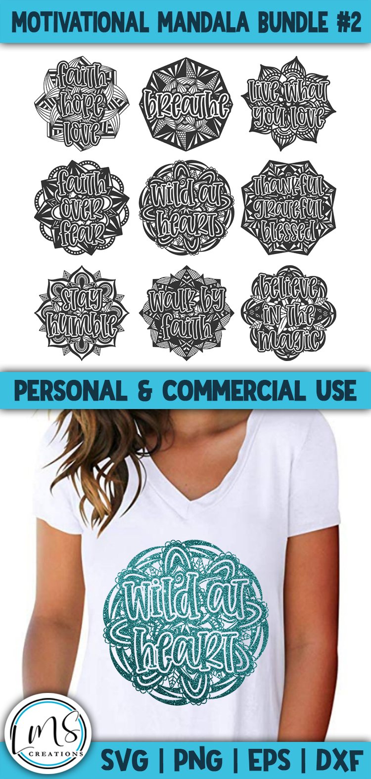 Motivational Mandala Bundle Vol#2 | Inspirational Quotes SVG