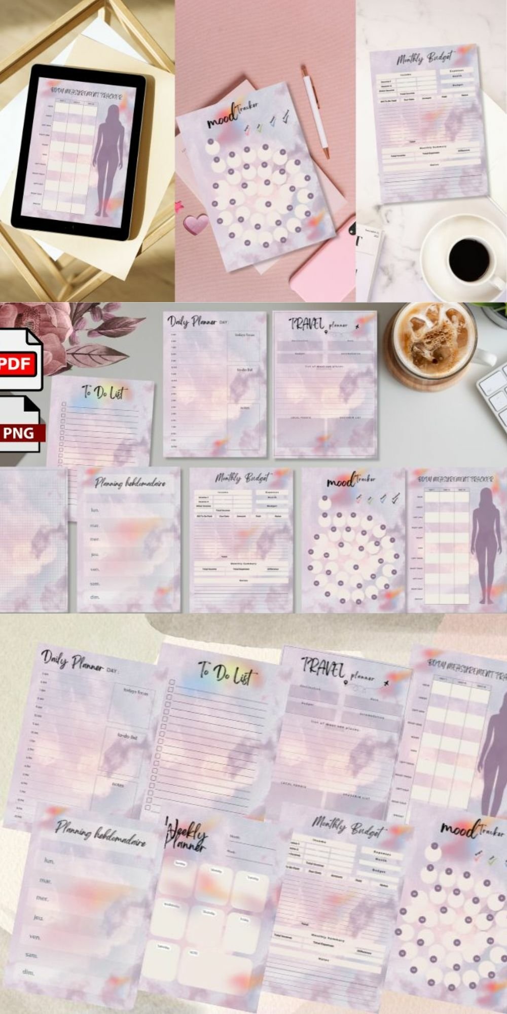 Printable Bullet Journal - Planner Bundle - kdp interiors