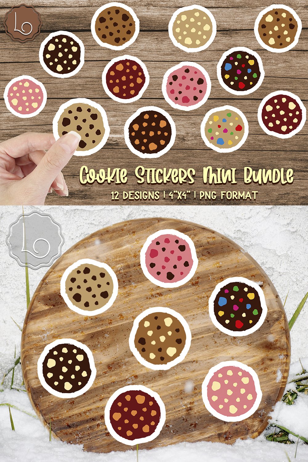 12 Printable Cookie Stickers Mini Bundle
