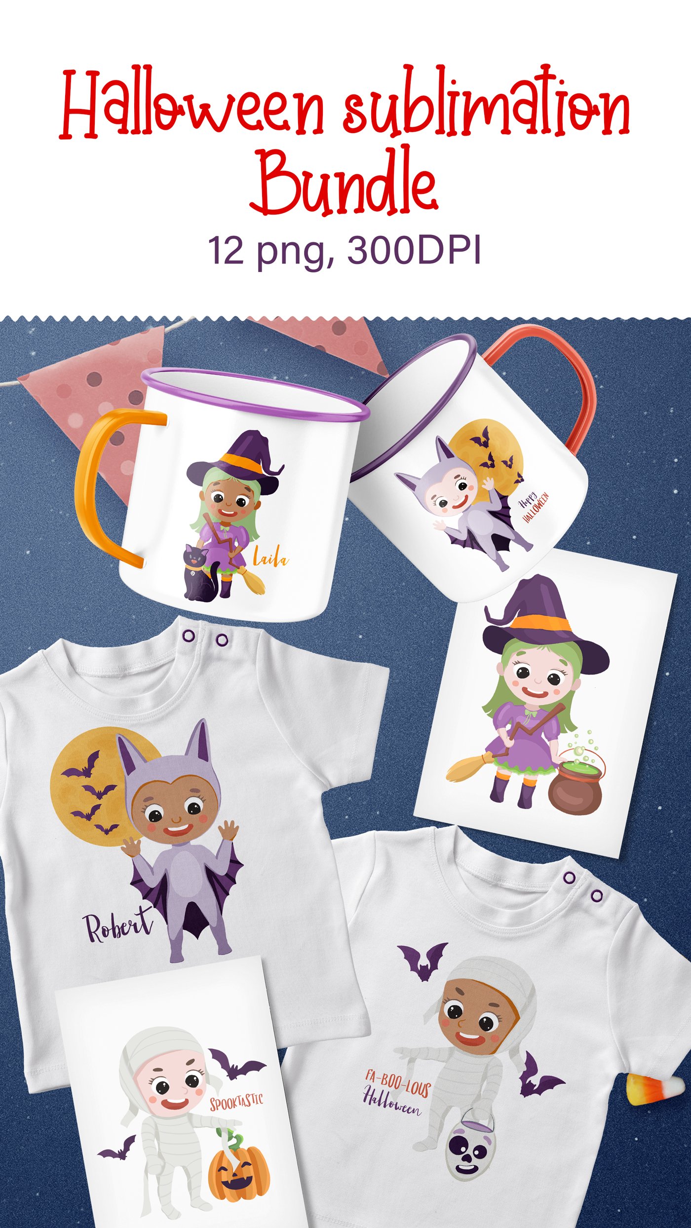 Halloween sublimation bundle. Kids halloween sublimation