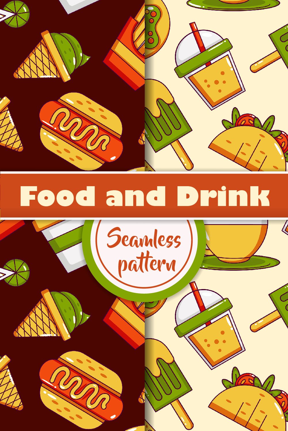 Food and Drink seamless pattern
