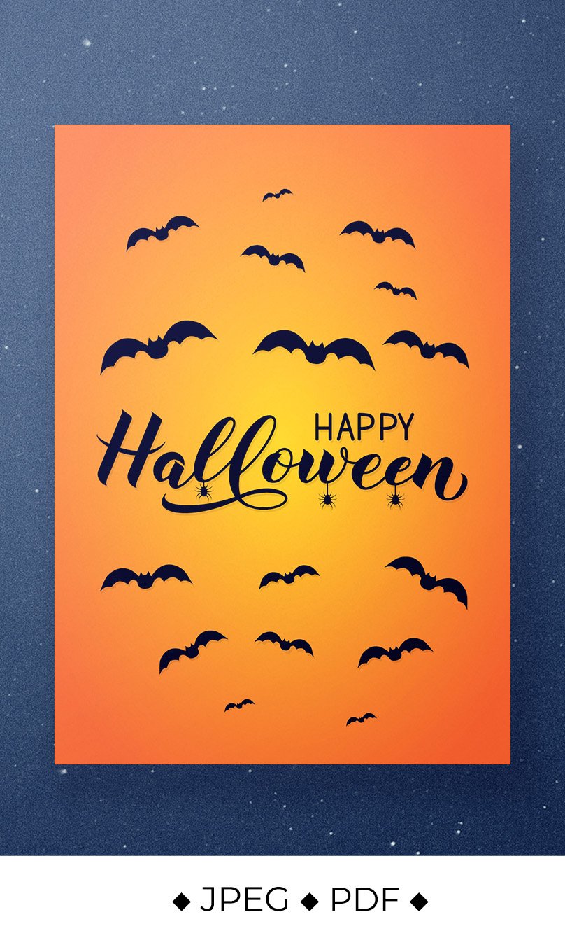 Happy Halloween handwritten card printable
