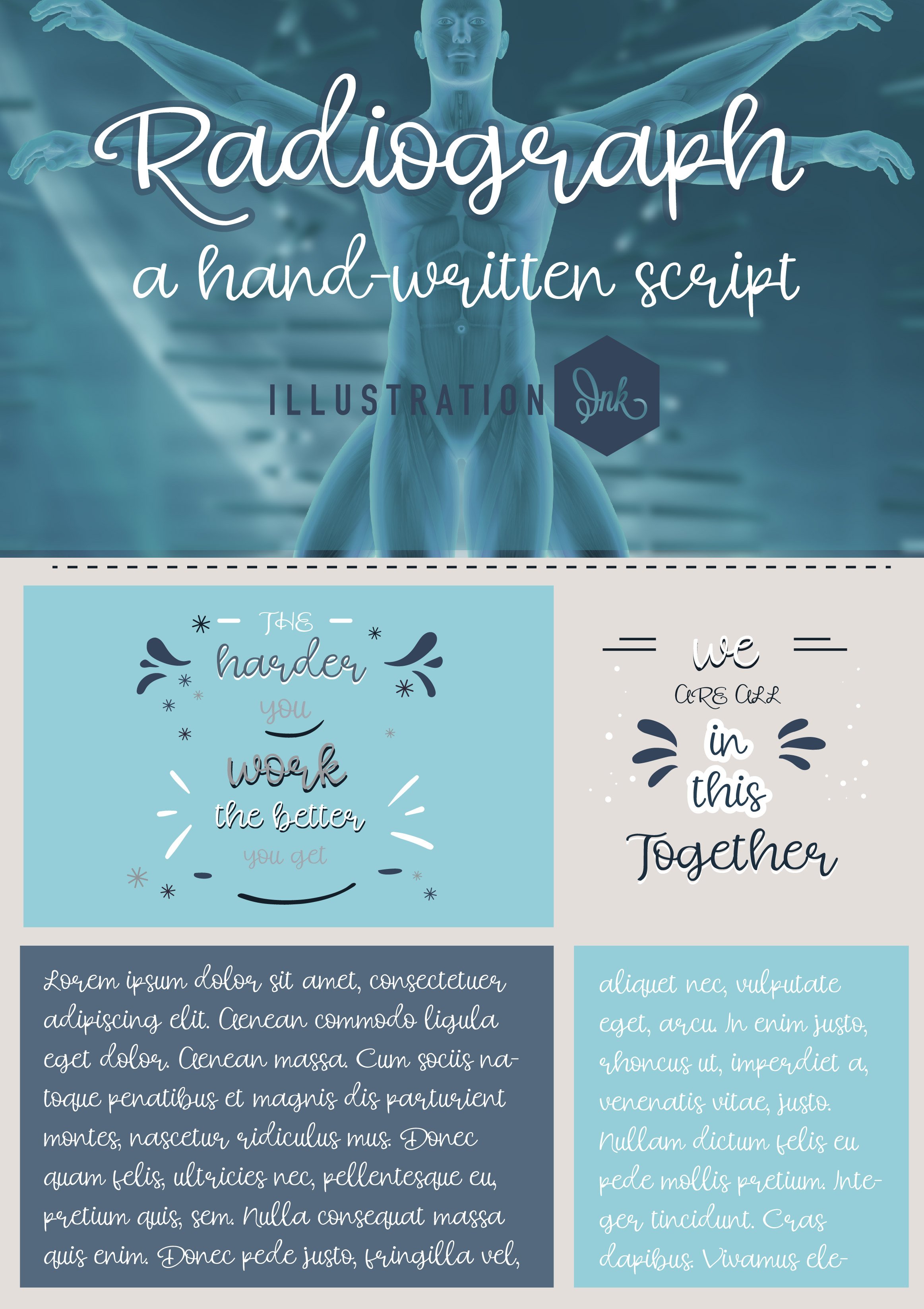 Handcrafted cursive script