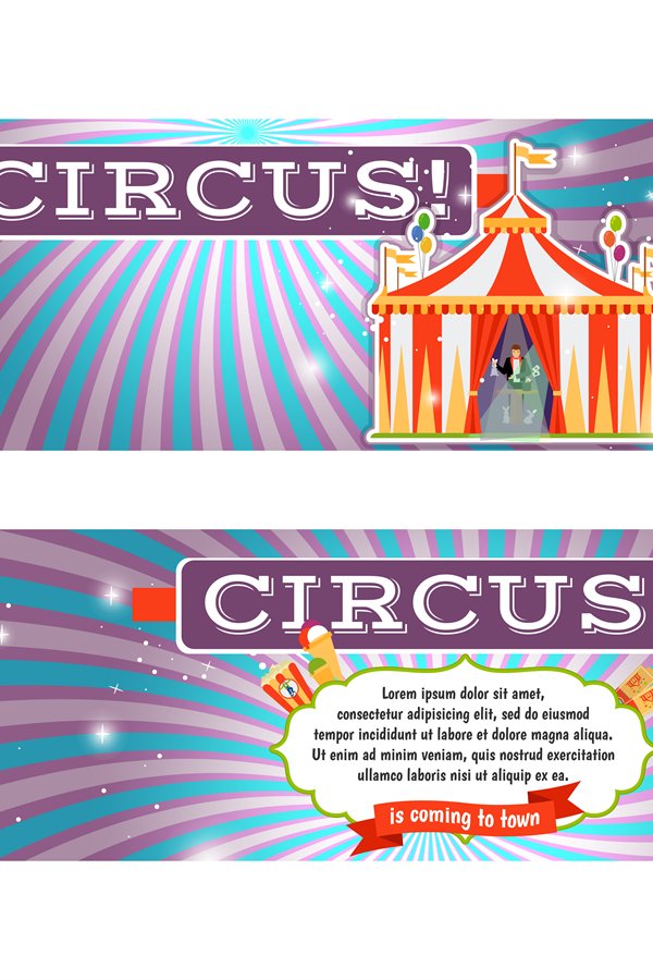 Vintage circus banner template