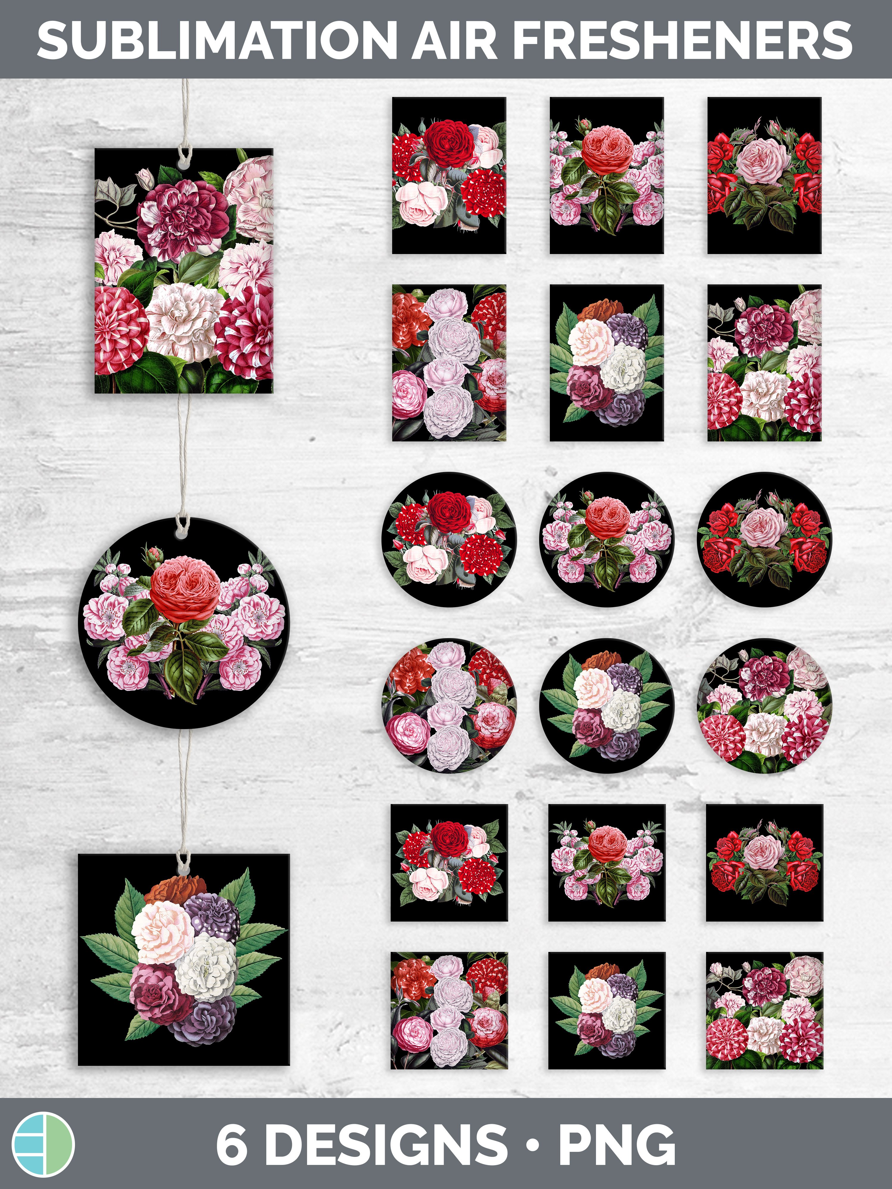 Romantic Rose Air Freshener | Sublimation Designs Bundle
