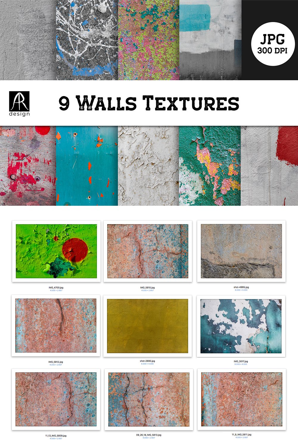 Grunge Old Painted Wall Textures | Vintage Aged Backgrounds