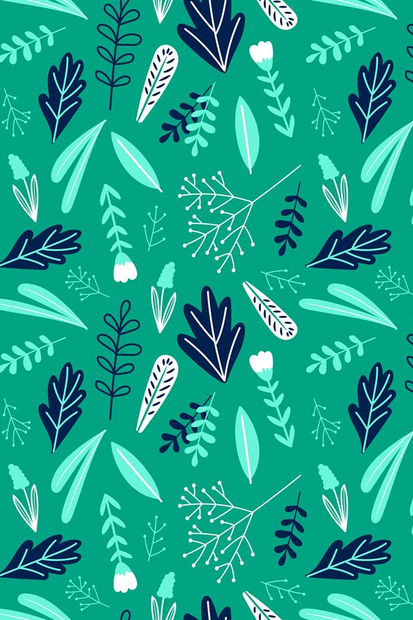 Cartoon floral green seamless pattern vector design