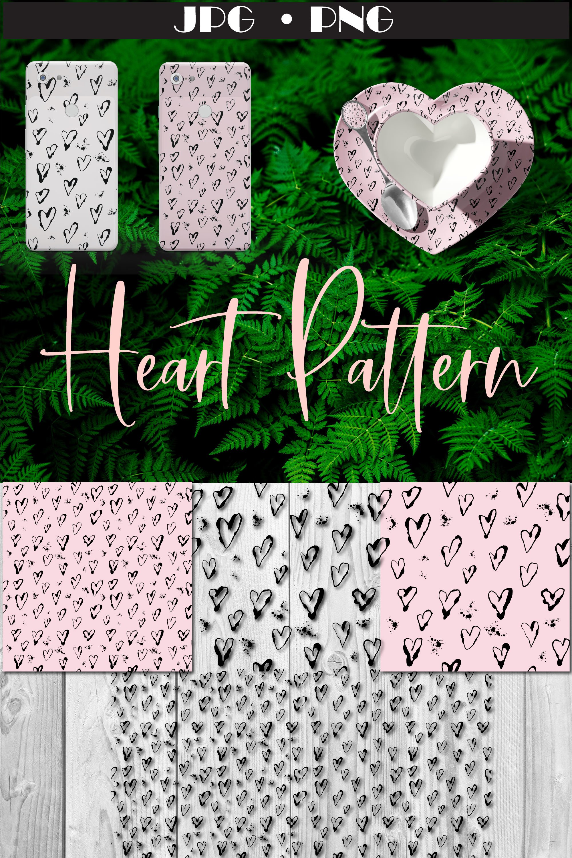 Heart Pattern, Valentine Digital Paper