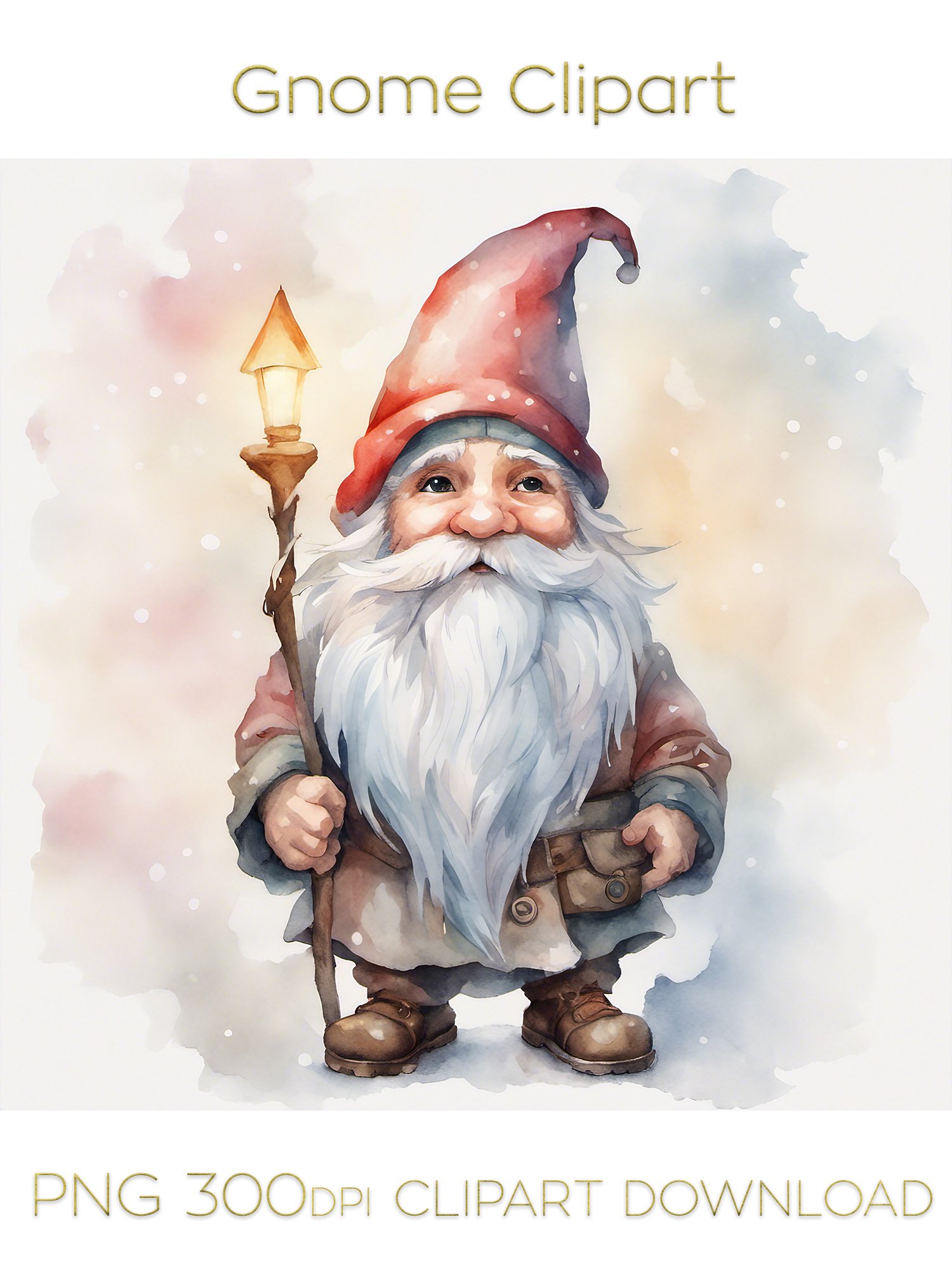 Christmas gnomes Gnome Clipart Watercolor PNG JPEG JPG