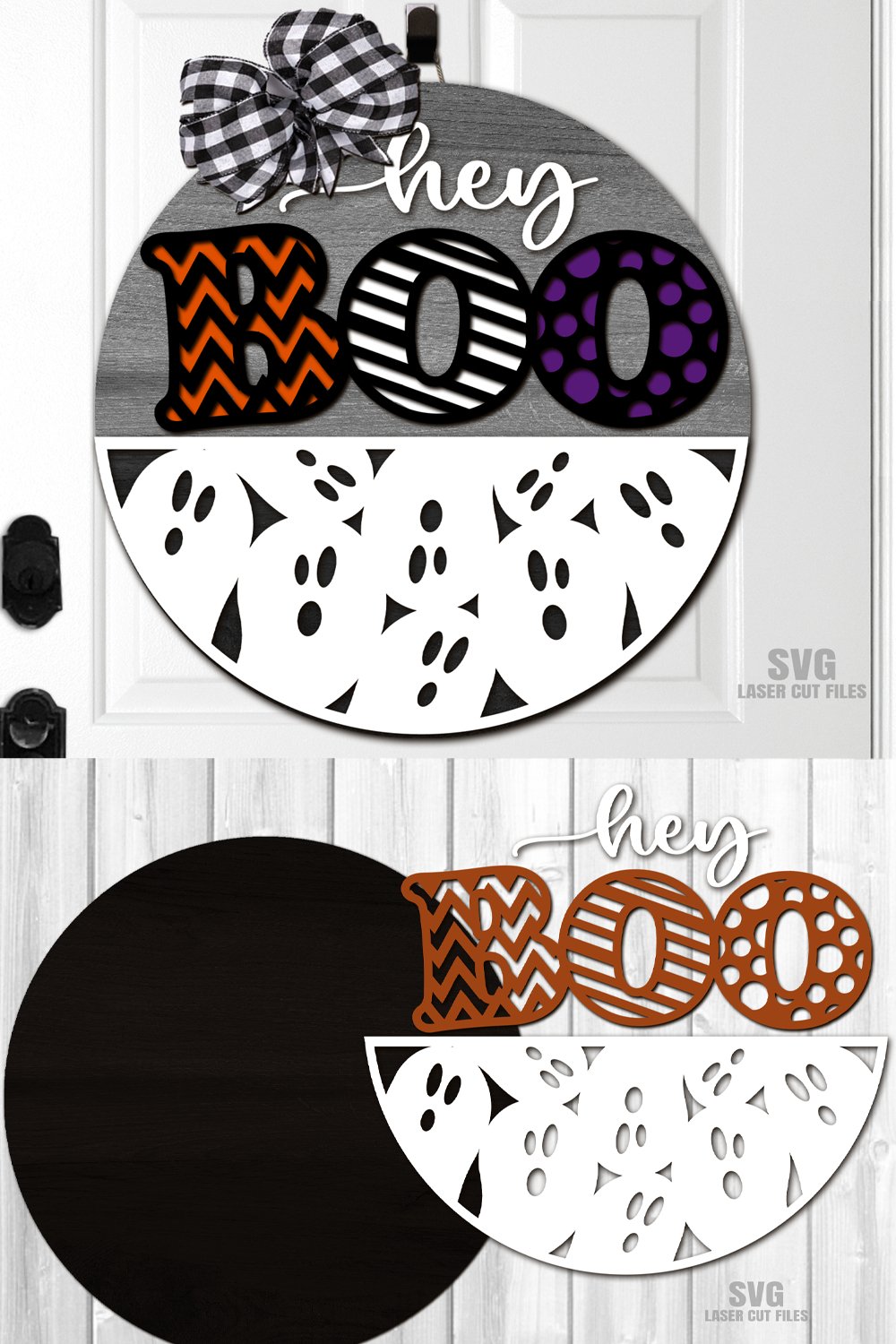 Hey Boo SVG Laser Cut Files | Halloween SVG | Ghost Sign SVG