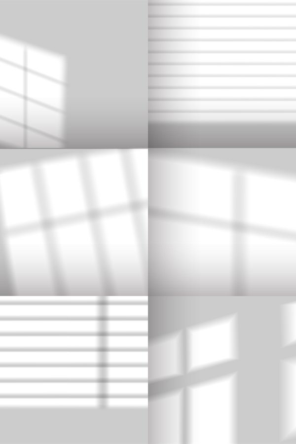 Window shadows. Realistic overlay shadow effect from jalousi