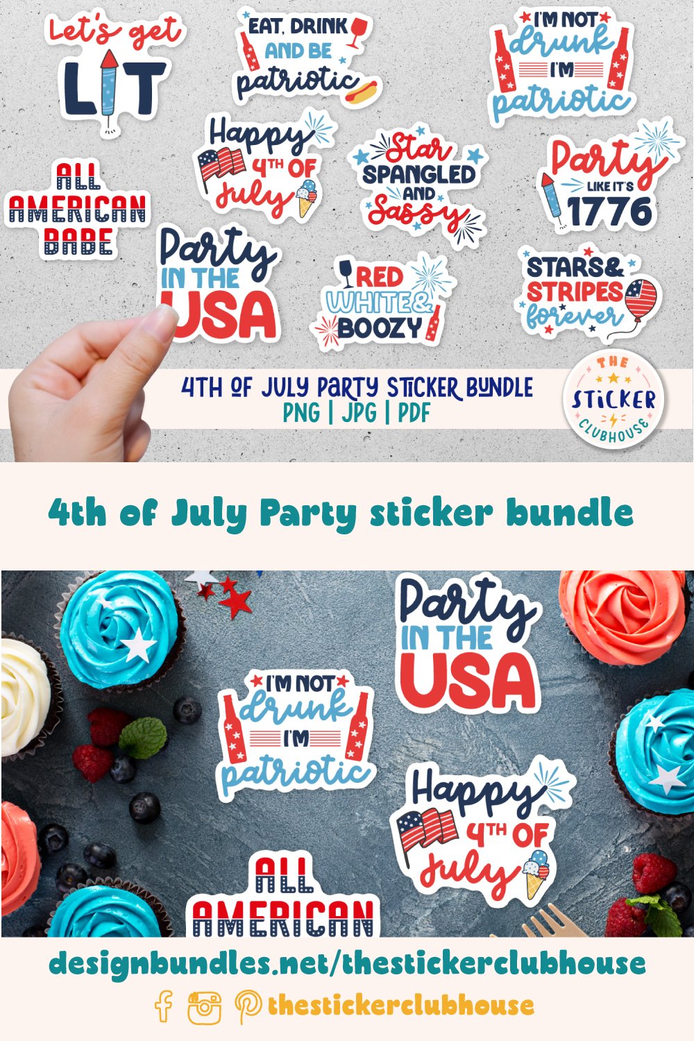 4th of July stickers |Patriotic stickers | 4th of July Party