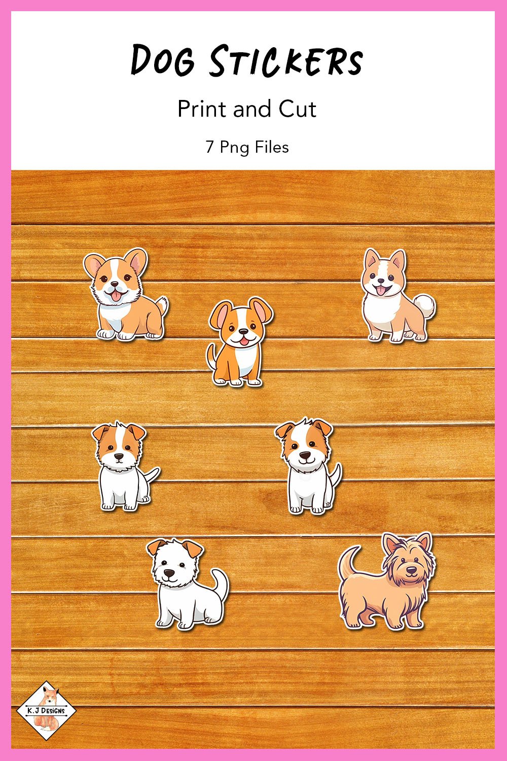 Cute Dog Stickers | Print and Cut