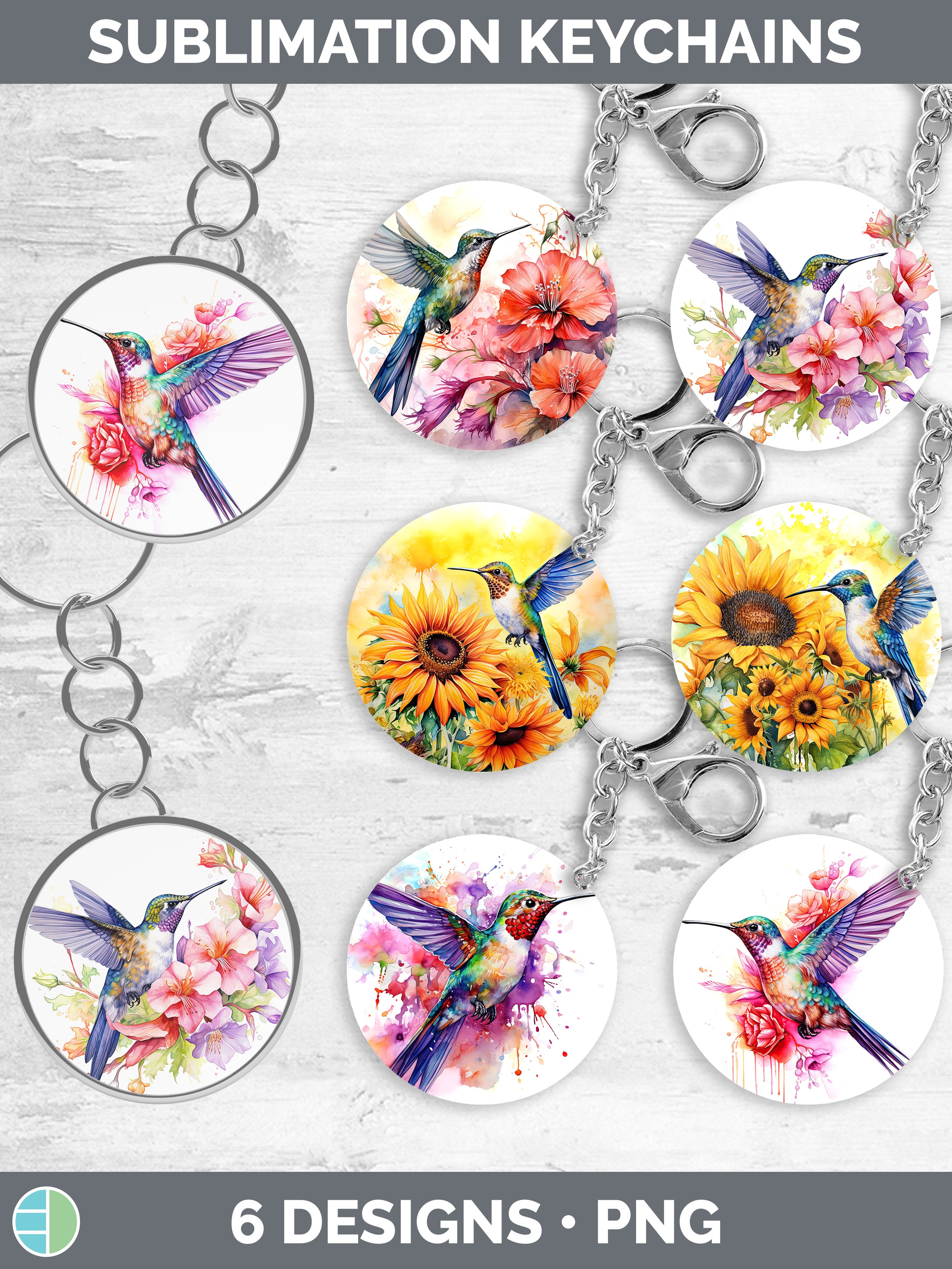 Pretty Hummingbird Bird Keychain | Bundle Keyring Designs