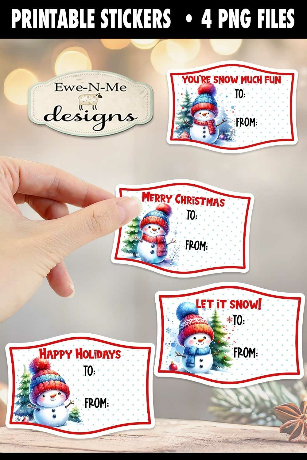 Cute Snowman Printable Gift Tag Stickers | Printable Sticker