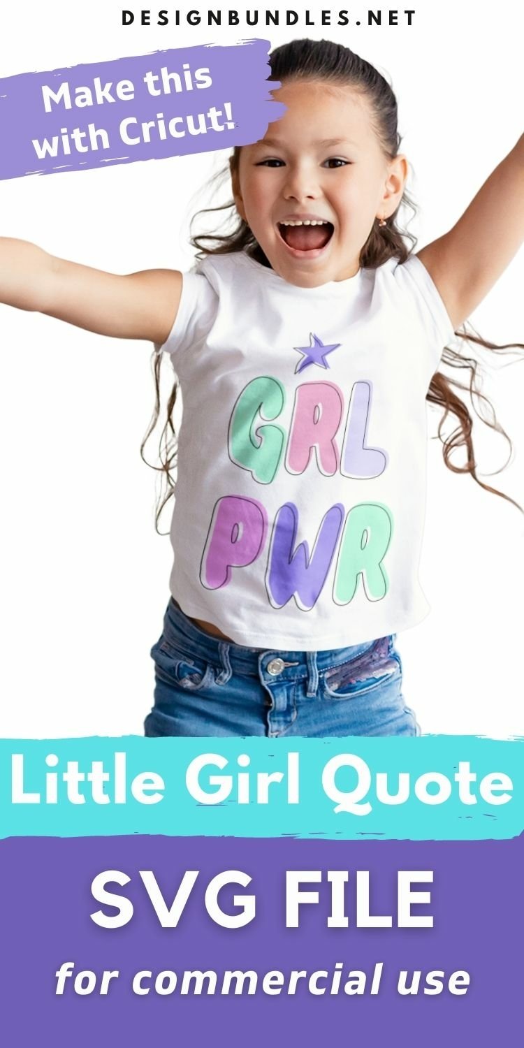 GIRL POWER Cut file|little girls shirt SVG