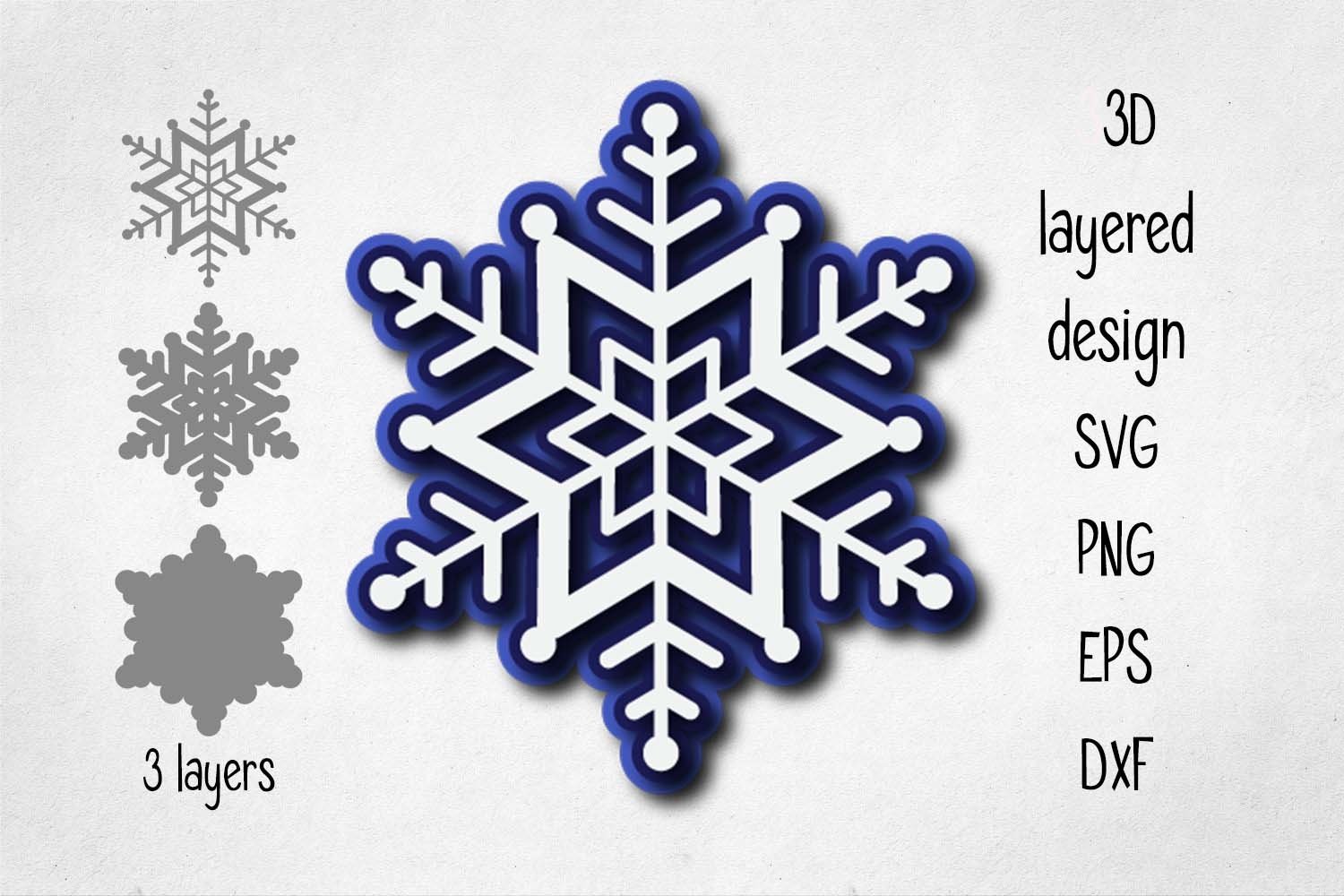 3D layered snowflake (1092552)