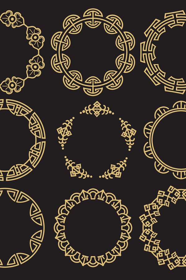 Traditional asian frames - chinese korean japanese