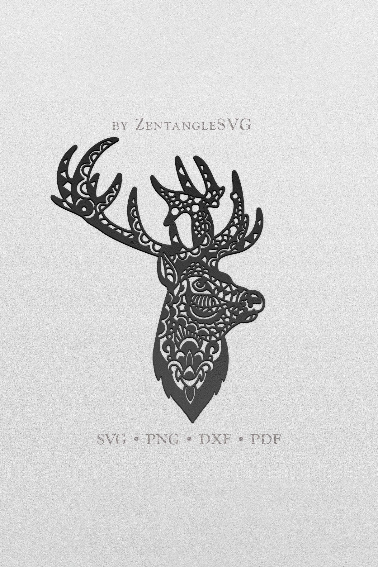Christmas Deer SVG file, Reindeer Head SVG DXF PNG cut files