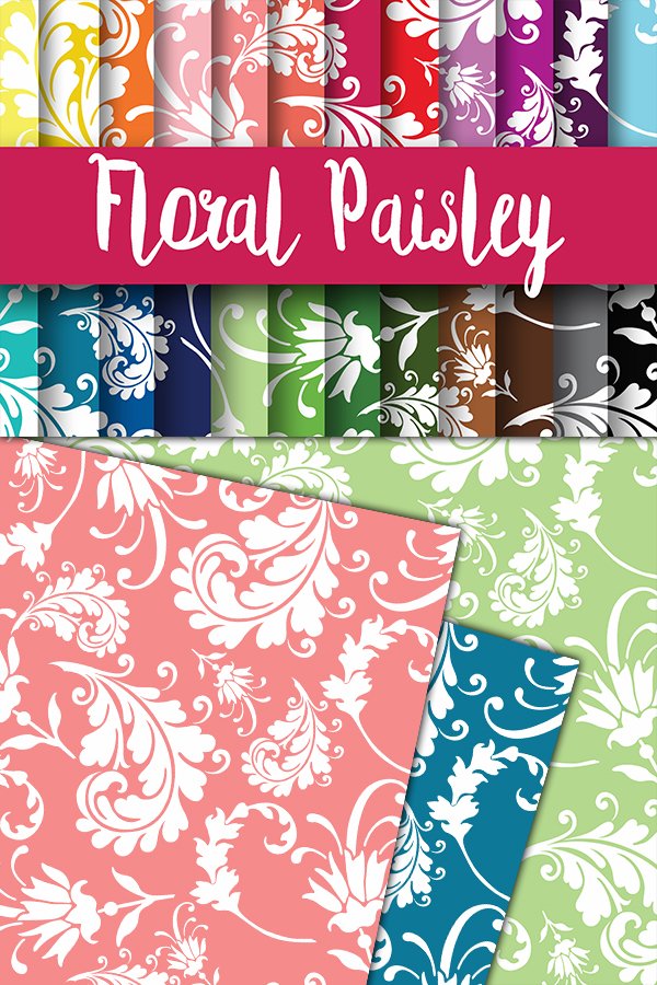 Floral Paisley Digital Papers