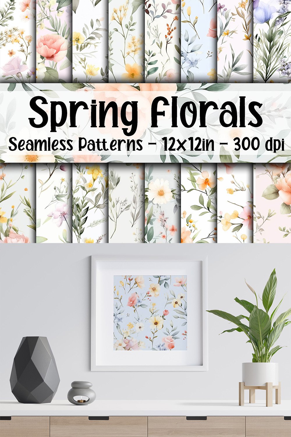 Seamless Spring Florals Digital Paper