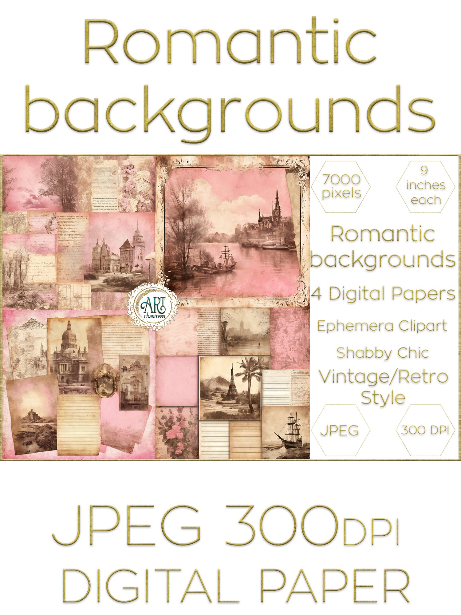 Vintage Scrapbook digital papers soft shabby old (2980780)