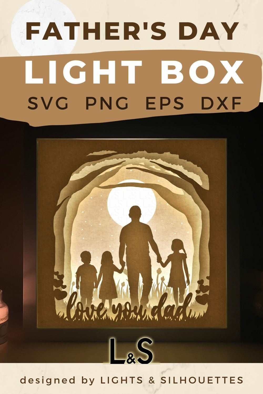 Layered Dad Shadow Box File | Father's Day Lightbox Template