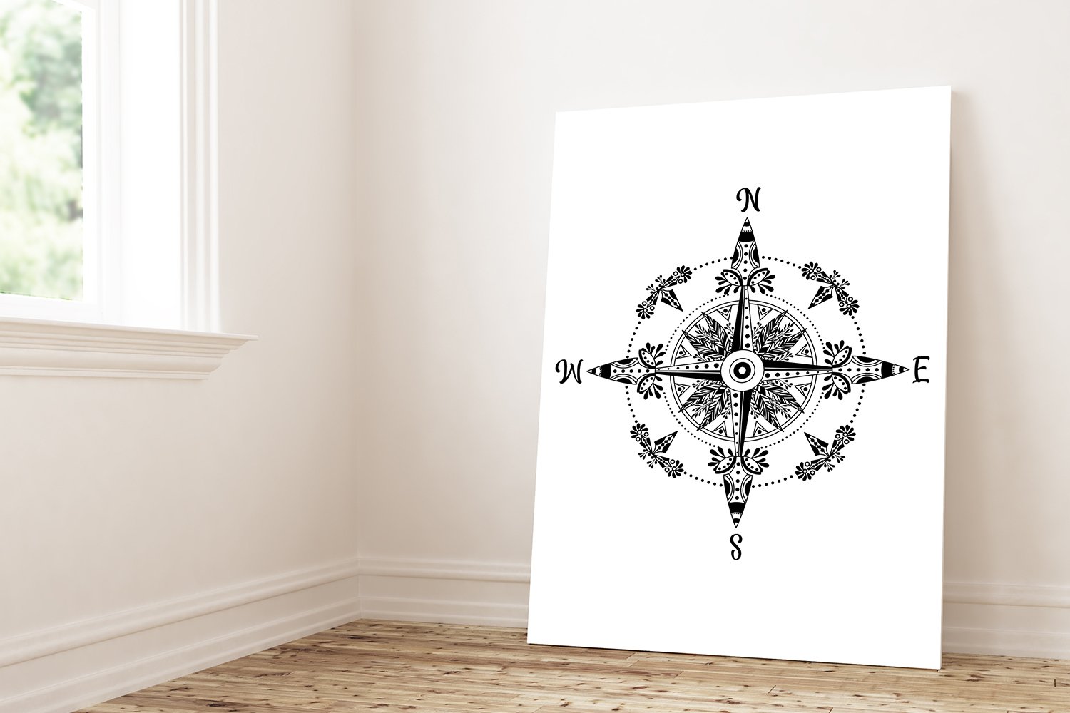 Boho tribal compass svg
