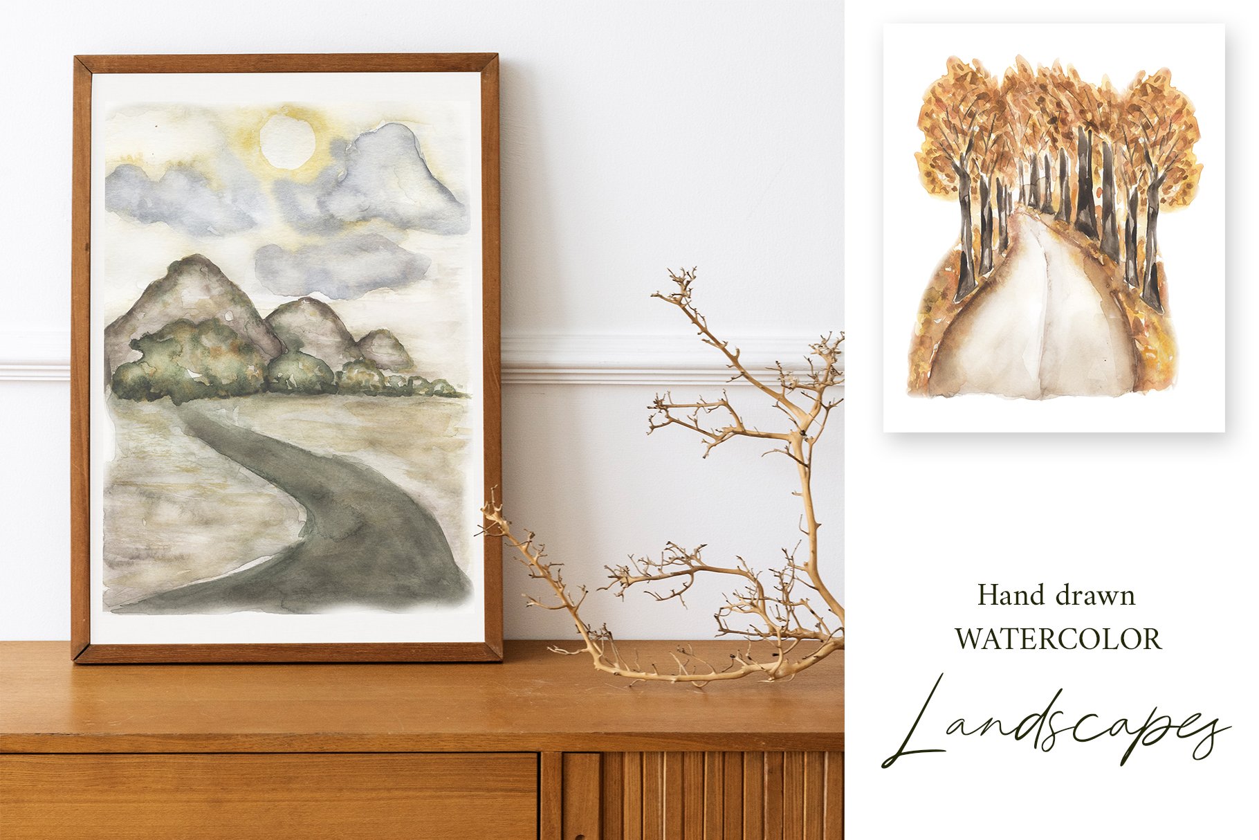 Watercolor Landscapes collection Bundle