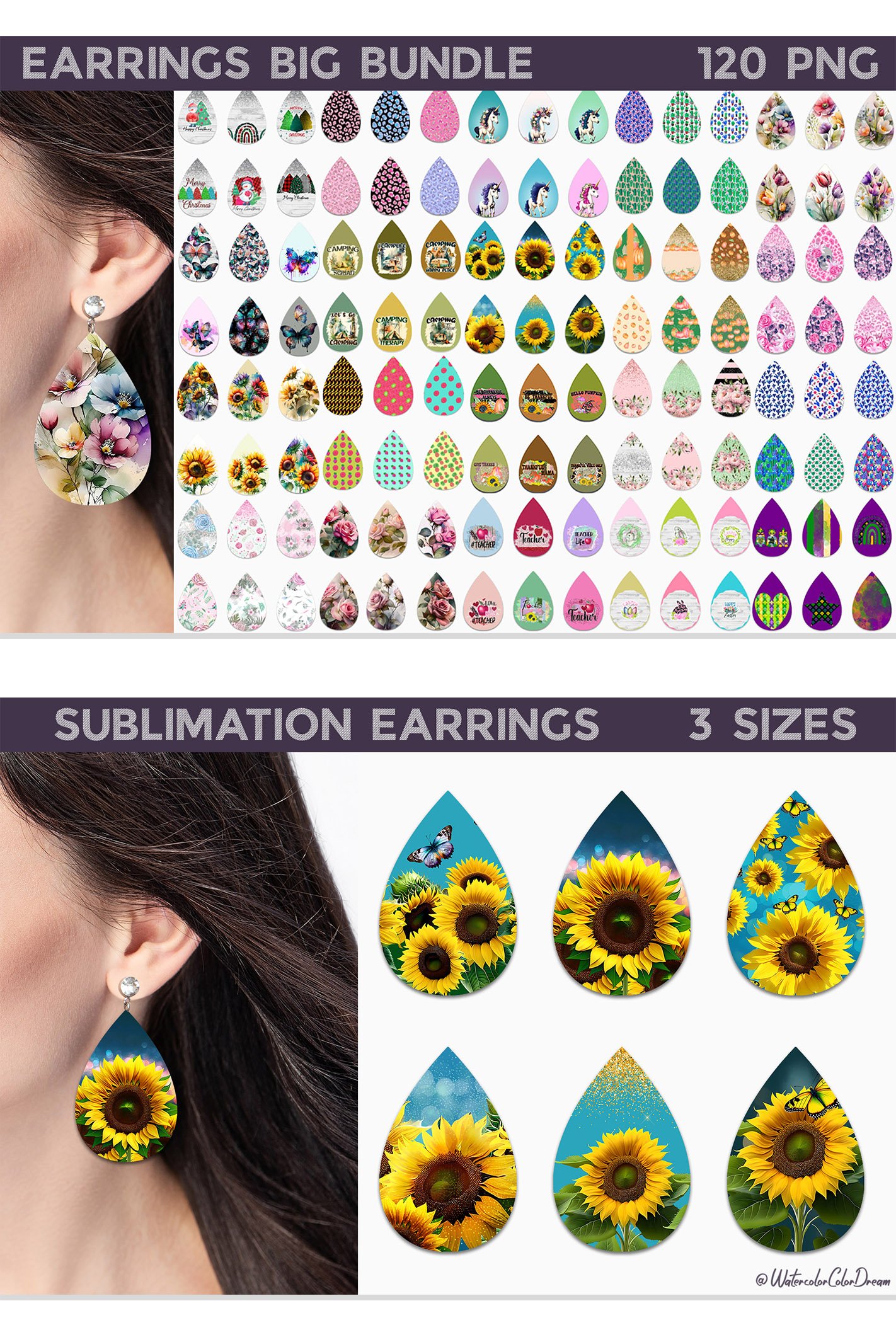 Sublimation Earrings Bundle | Teardrop Earrings