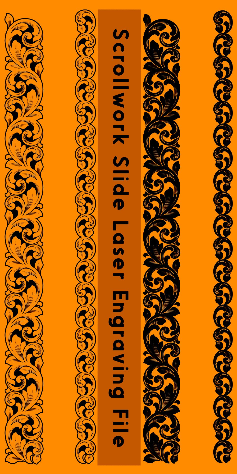 Custom Single Scrollwork Slide Vector Laser (4873779)