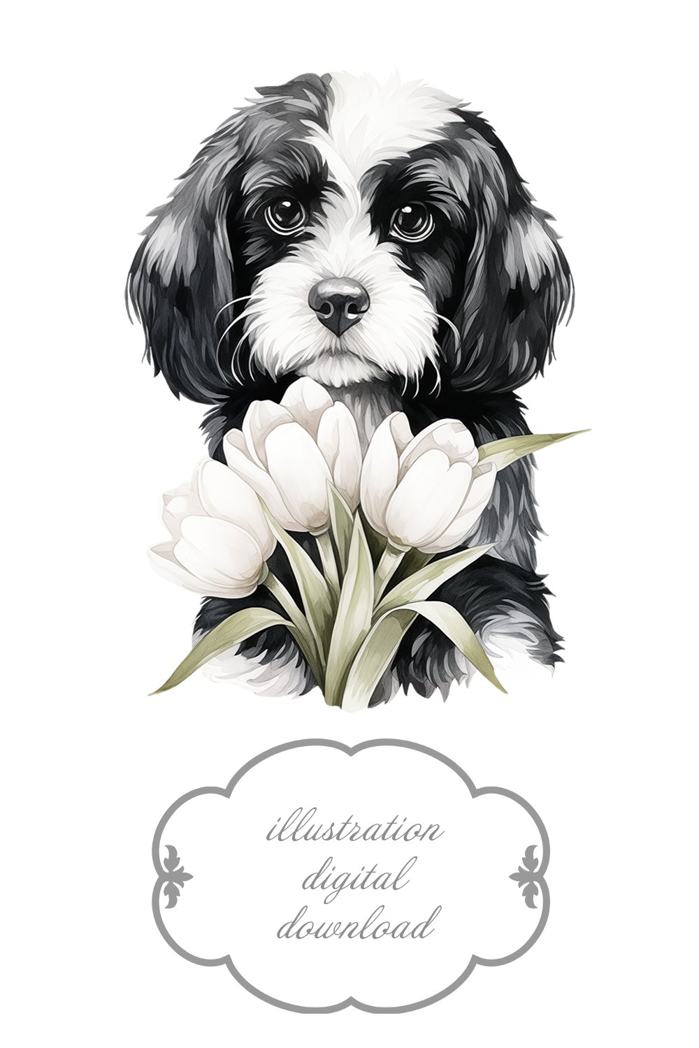 Cavapoo with Flowers (3120722)