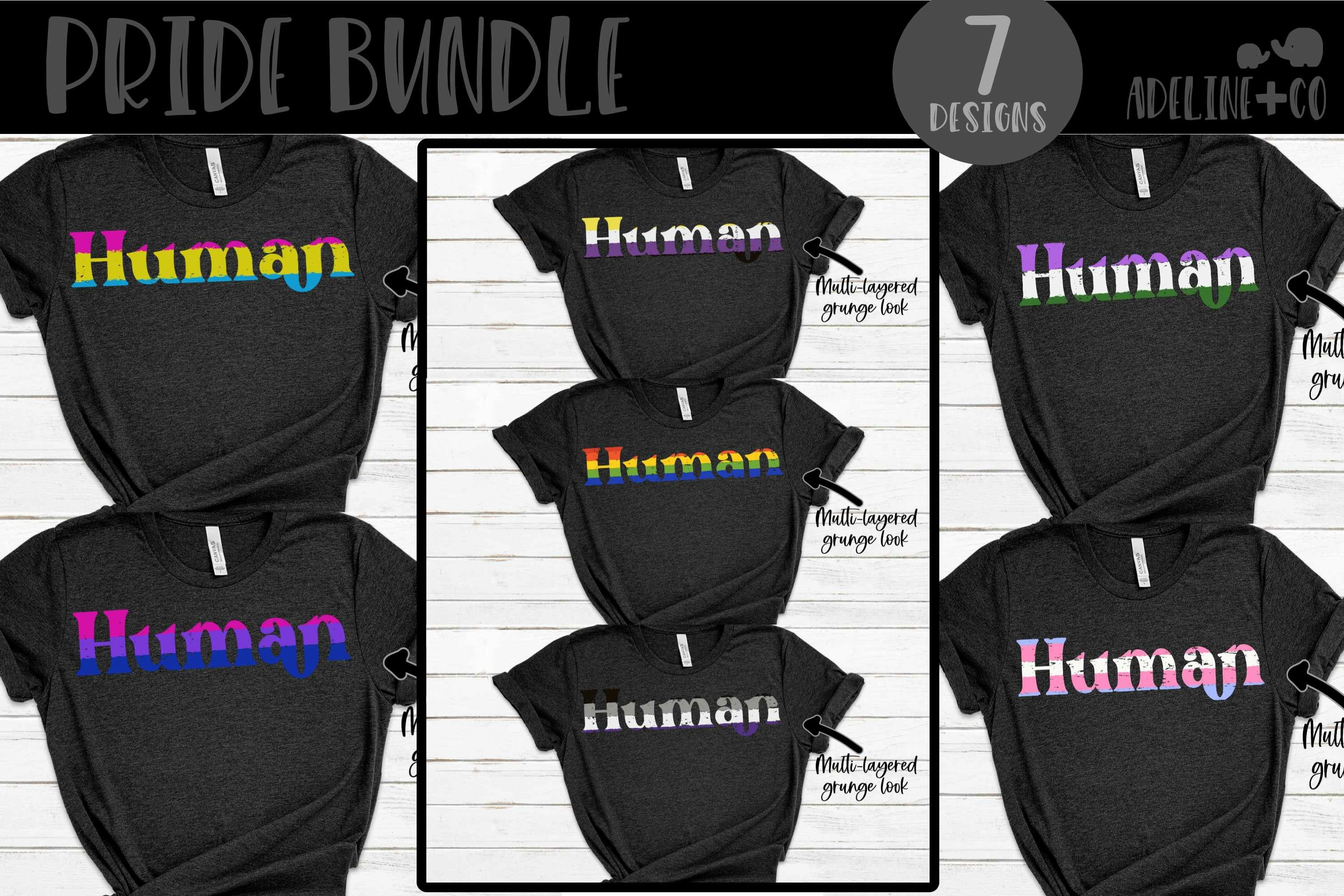 Pride bundle, I am human, we are human, they are human, SVG