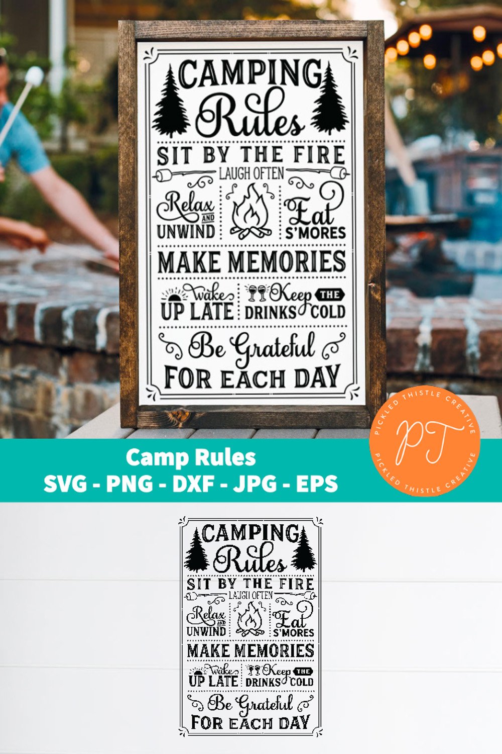 Camp Rules Rustic Sign SVG - Camping SVG, Summertime SVG