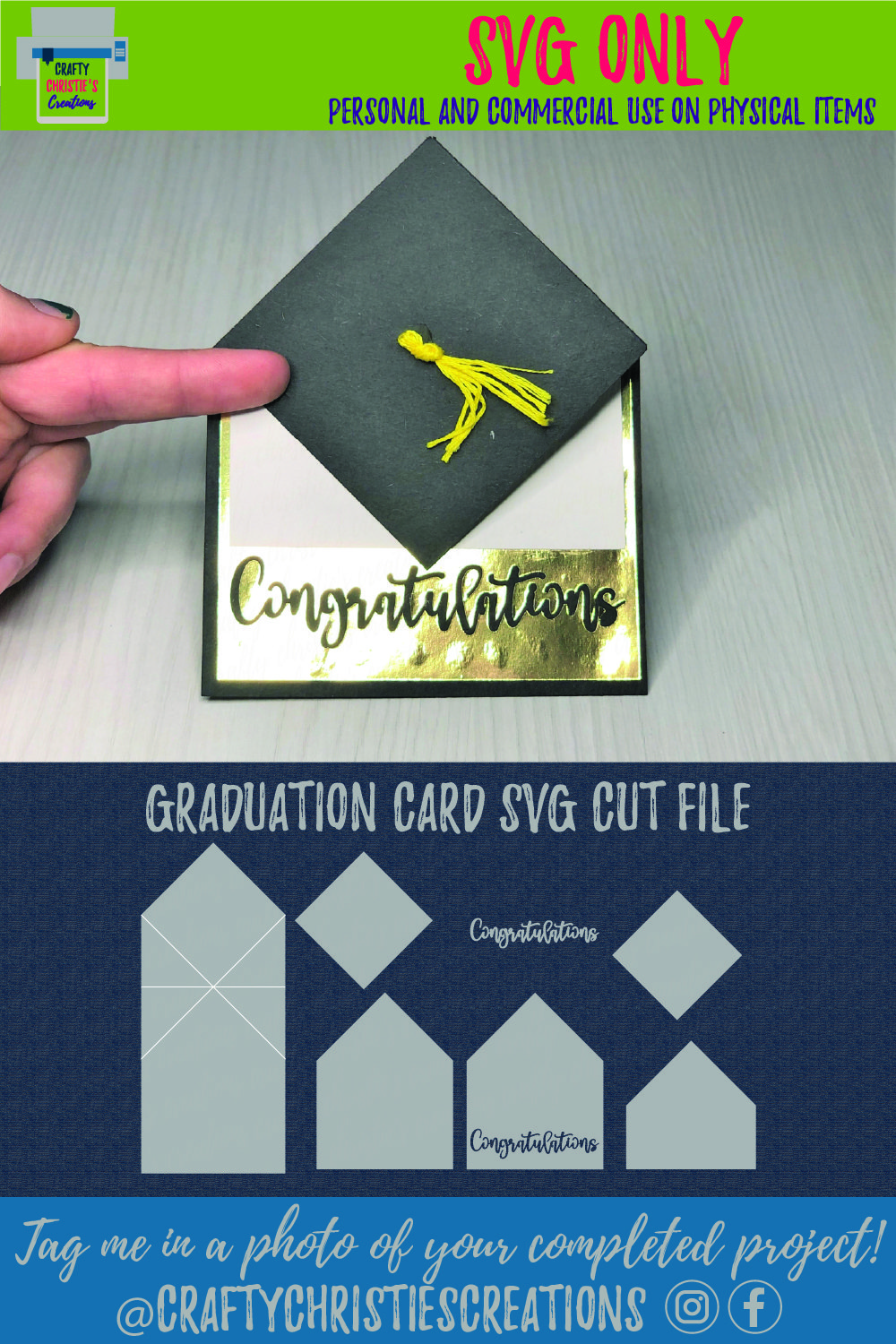 Graduation Card SVG - Graduation Cap Card SVG - Graduation