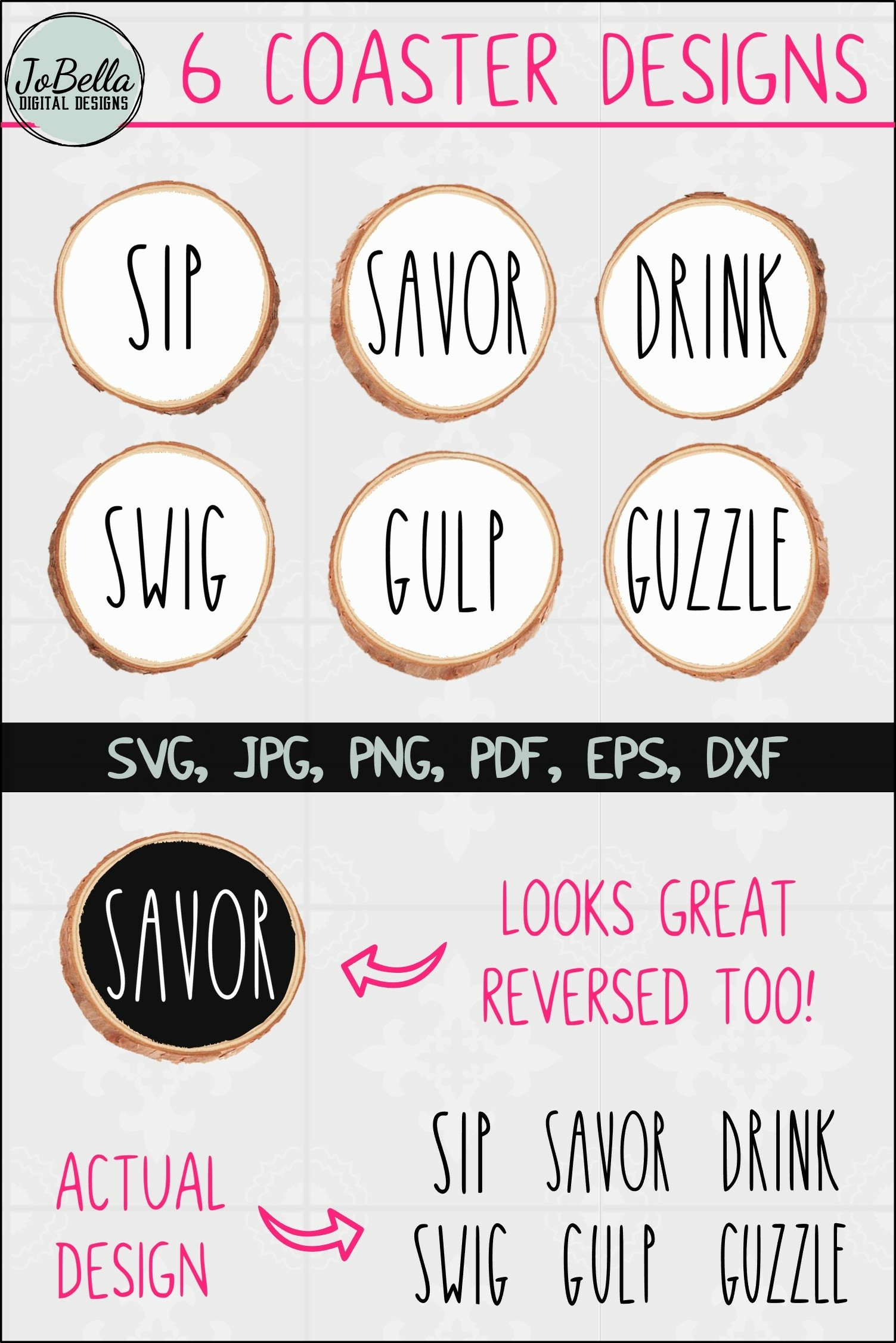 Beer / Wine Coaster SVG Bundle | 6 Designs w/ Bonus Borders