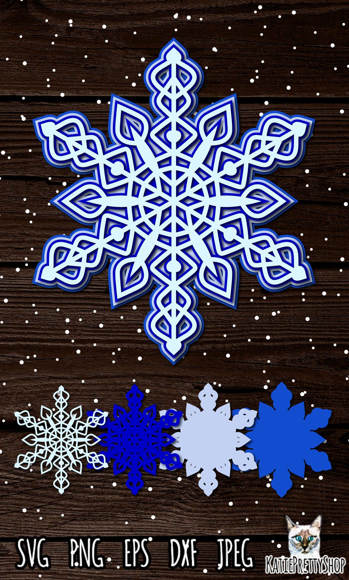 3D Snowflake paper cut SVG, layered snowflake cut (1633279)