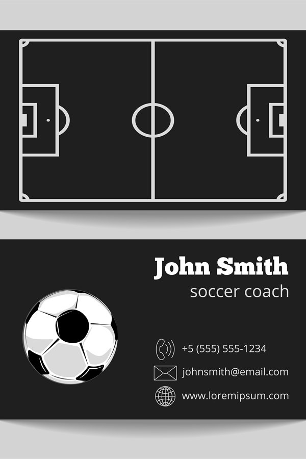 Soccer black business card template (766125)