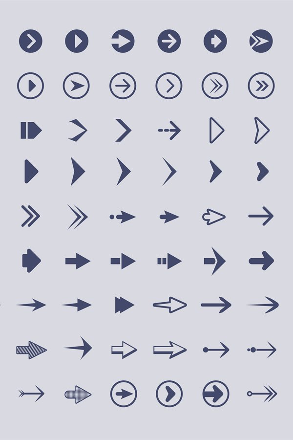 Direction arrows. Infographic web buttons signs and icons ve