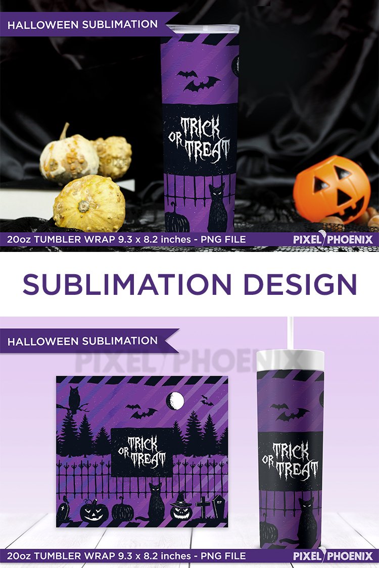 Halloween Sublimation Wrap for skinny tumbler, 20oz Tumbler