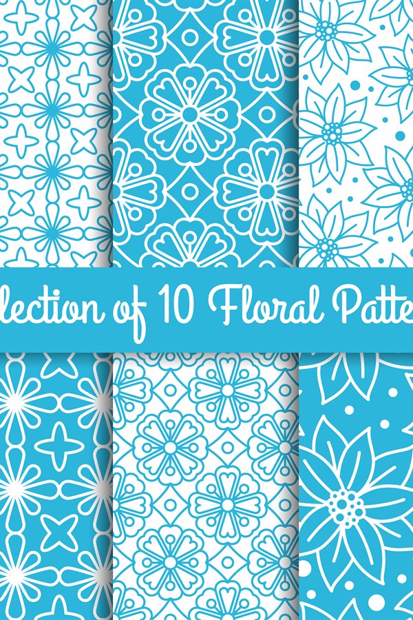 Simple floral patterns set